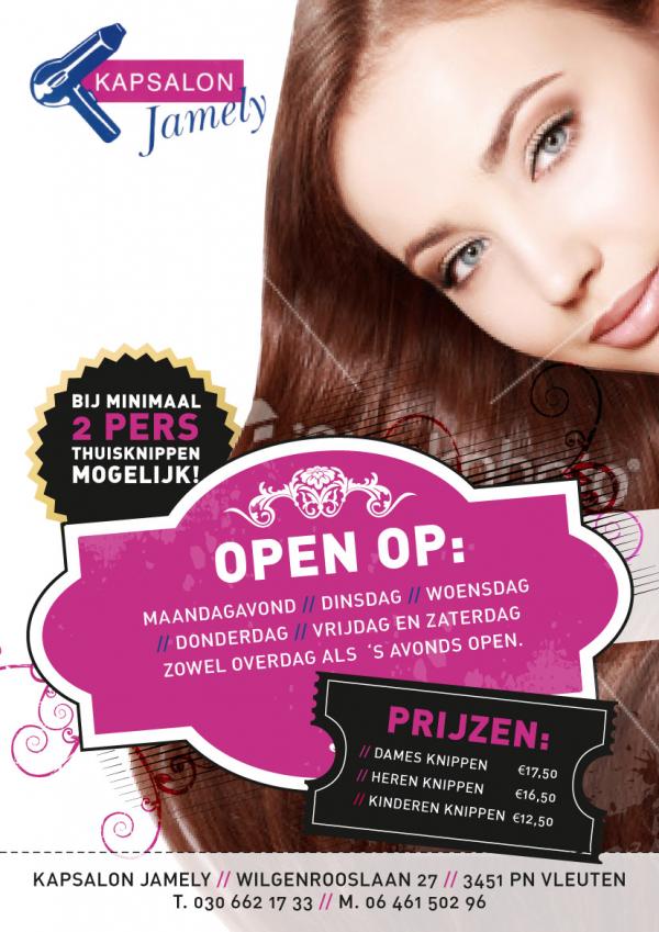 Ontwerpen van nomets - Flyer A4 Voor Kapsalon