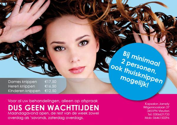 Ontwerpen van Reds - Flyer A4 Voor Kapsalon