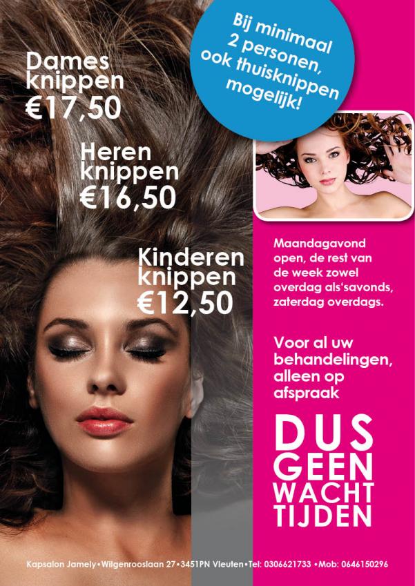 Ontwerpen van Reds - Flyer A4 Voor Kapsalon